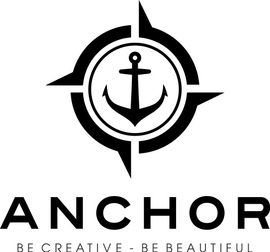 Anchor with circular rope Royalty Free Vector Image