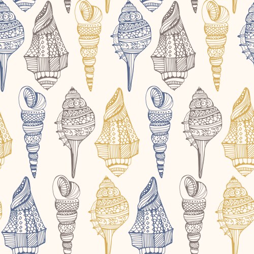 Seashell seamless pattern Royalty Free Vector Image