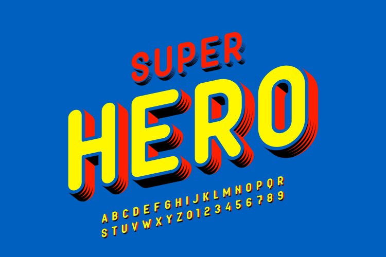 Comic font for posters pop art retro game Vector Image
