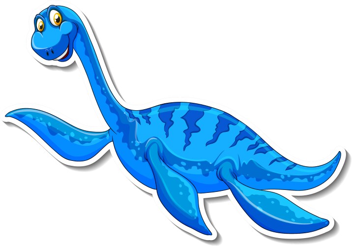 Cute blue dinosaur character Royalty Free Vector Image