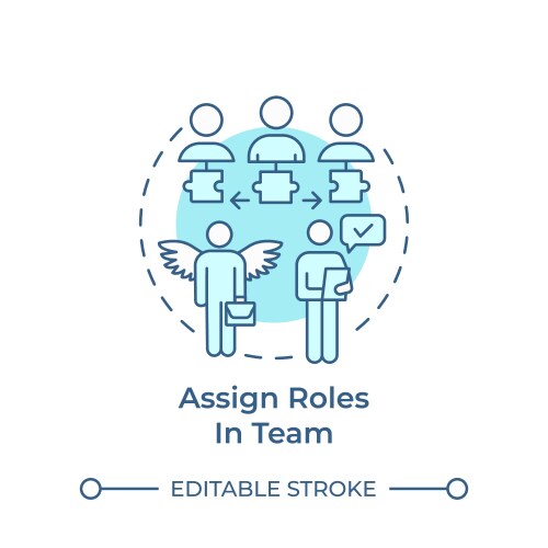 Identify roles blue gradient concept icon Vector Image