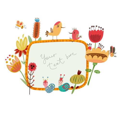 Romantic autumn background with birds in love Vector Image