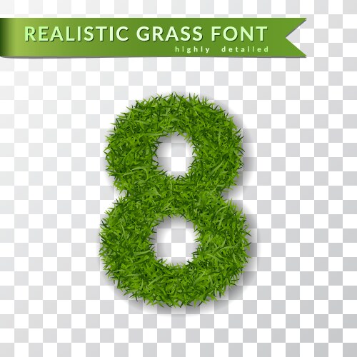Grass symbol percent green isolated Royalty Free Vector