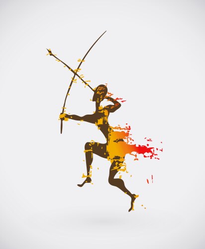 Barefoot african aboriginal man and woman Vector Image