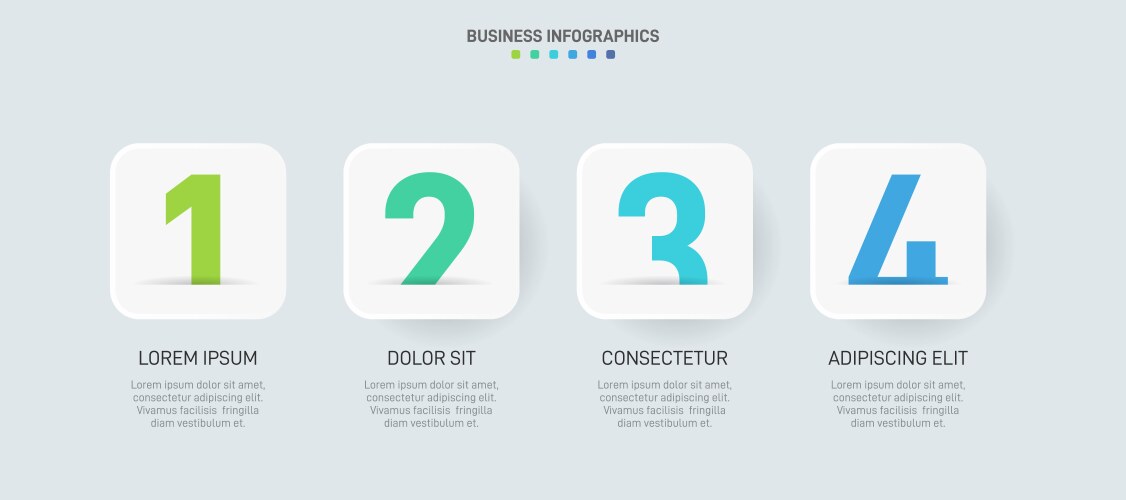 Horizontal progress bar featuring 4 arrow-shaped Vector Image