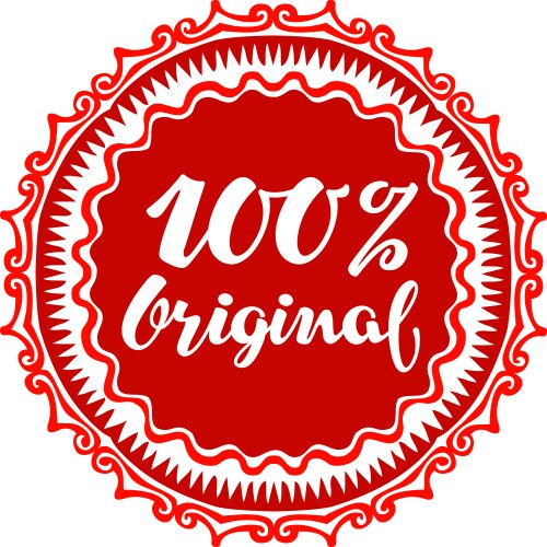 Golden 100 percent original label Royalty Free Vector Image
