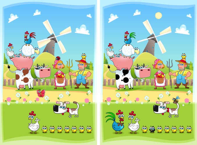 10 differences Royalty Free Vector Image - VectorStock