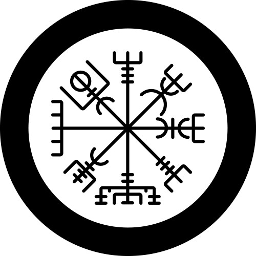 Vegvisir compass magic ancient viking art deco Vector Image