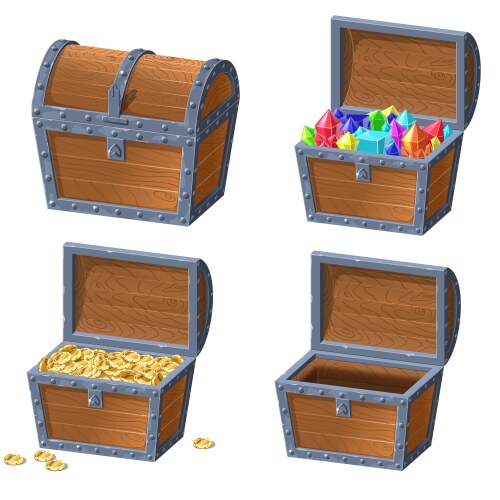 Chest with diamonds Royalty Free Vector Image - VectorStock