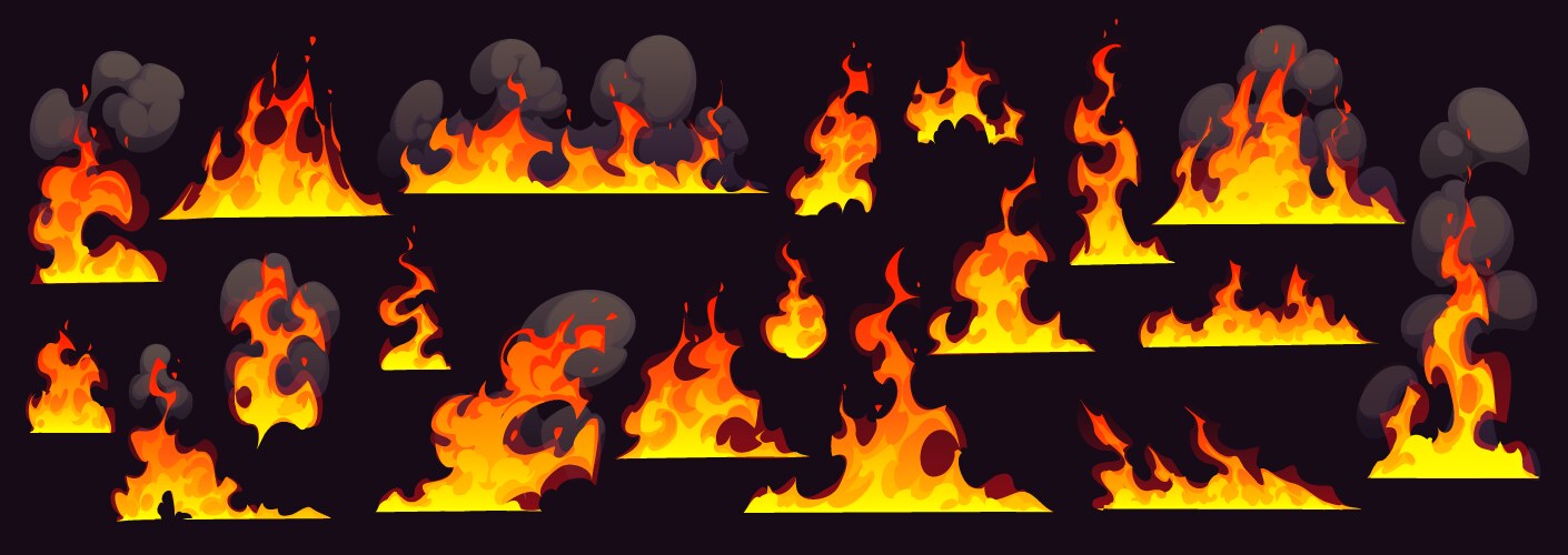 Cartoon magic flames blue fire fantasy purple Vector Image