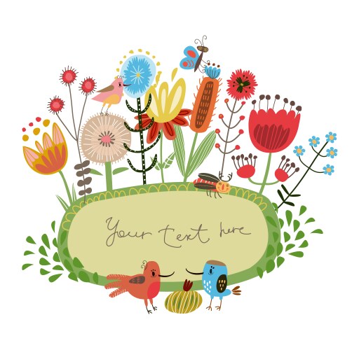 Spring background with birds nests Royalty Free Vector Image