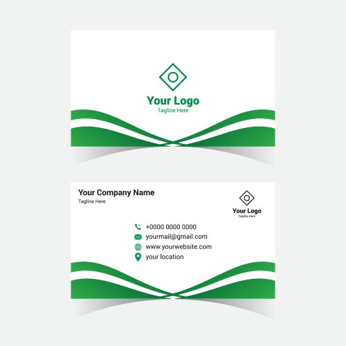 Clean green visit card Royalty Free Vector Image