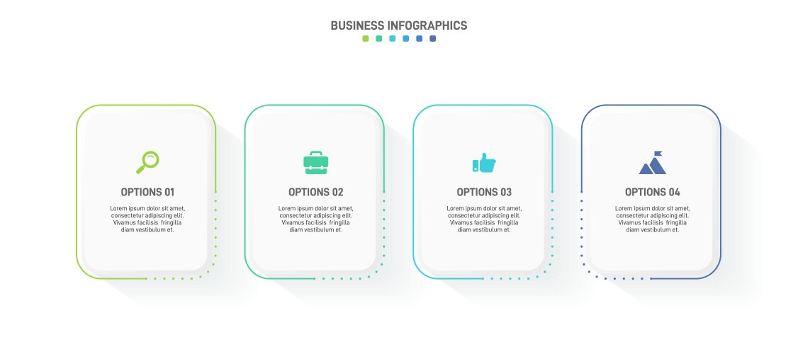 Horizontal progress bar featuring 4 arrow-shaped Vector Image
