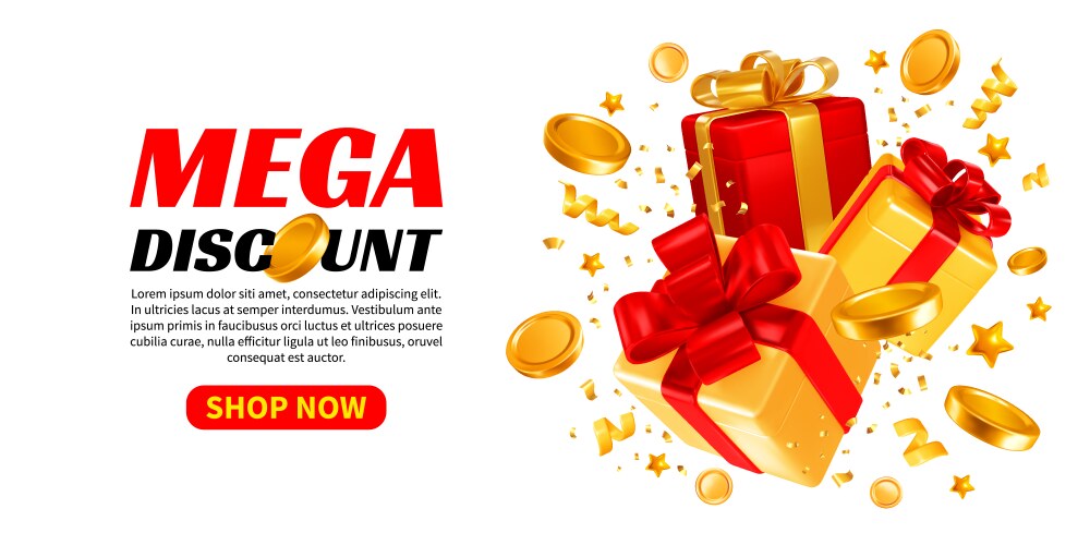Mega discount advertising banner template Vector Image