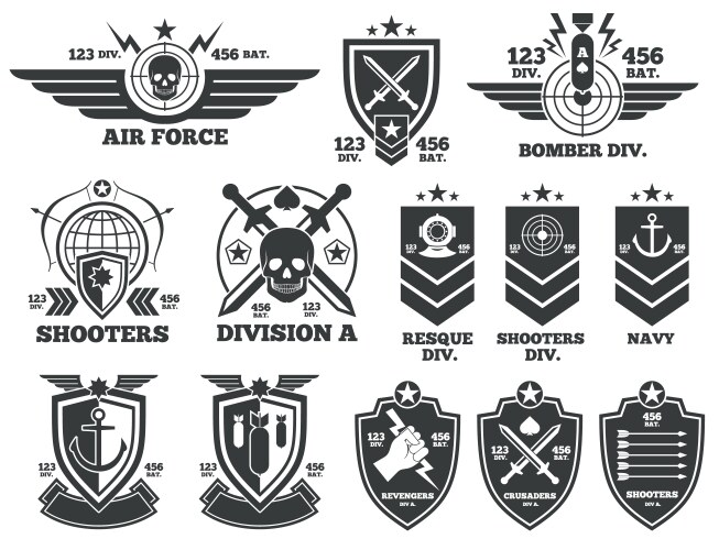 Military Badge & Emblem Collection Royalty Free Vector