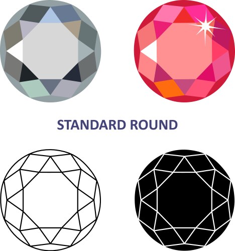 Gem cut set Royalty Free Vector Image - VectorStock