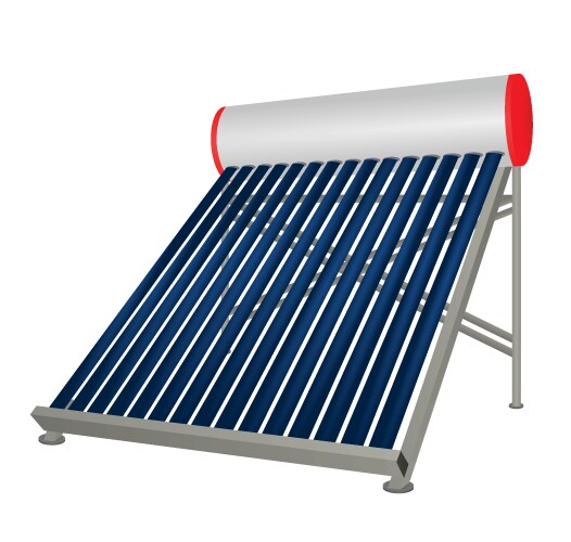 Hot solar water heater cartoon Royalty Free Vector Image
