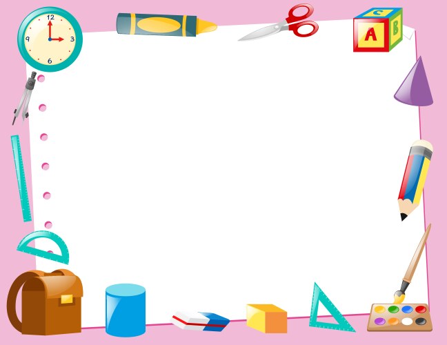Border template with school equipment Royalty Free Vector