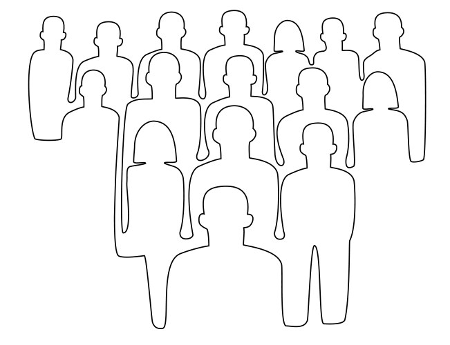 Cartoon set crowd people walking Royalty Free Vector Image