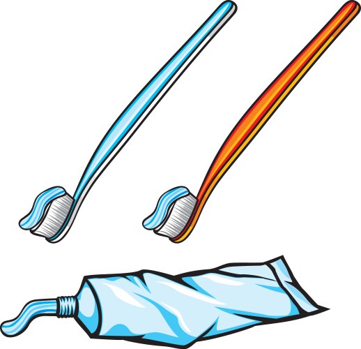 Toothbrush and toothpaste Royalty Free Vector Image