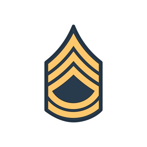 First sergeant 1sg soldier military rank insignia Vector Image