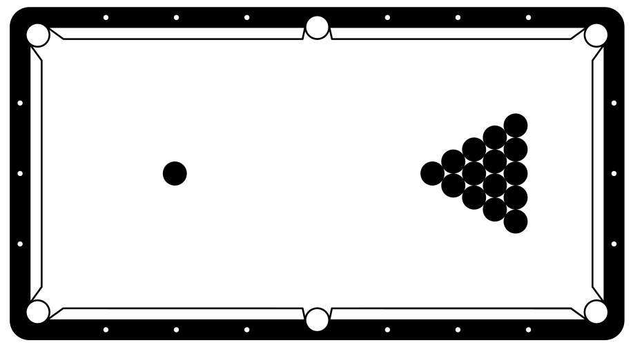 Billiard balls racked in triangle billiards Vector Image
