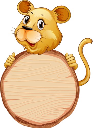Board template with cute mouse on white background
