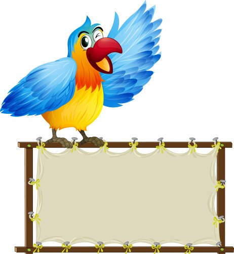 Border template with parrot bird Royalty Free Vector Image