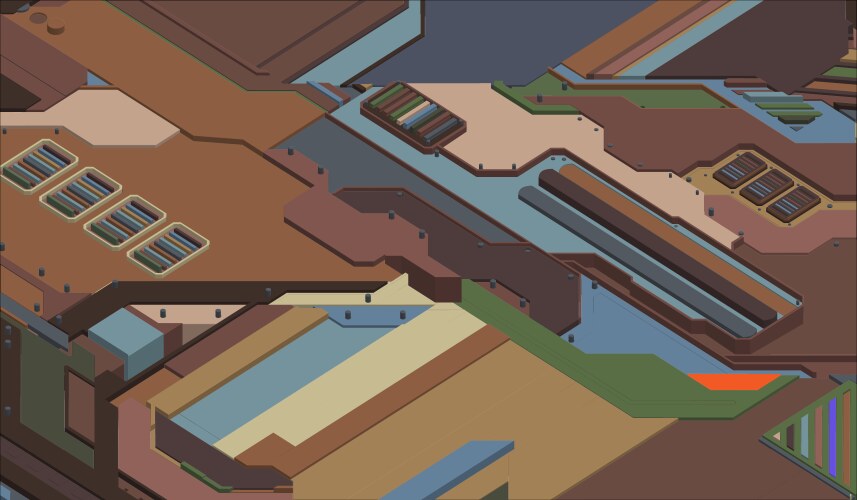 Futuristic surface of low-poly elements and parts Vector Image