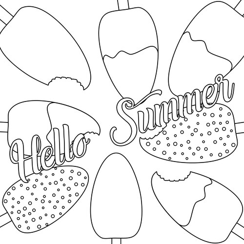 National ice cream day coloring page Royalty Free Vector