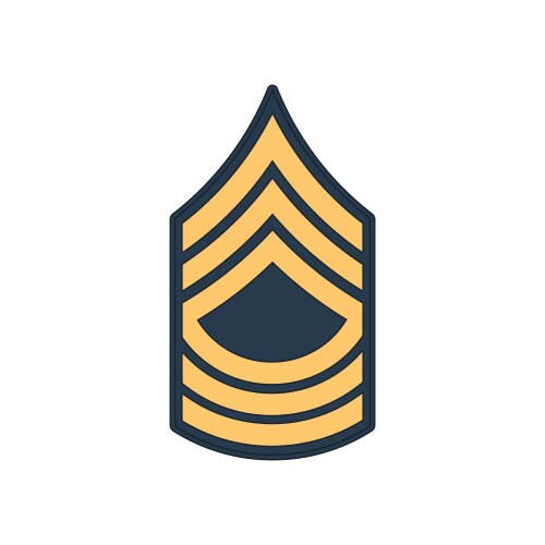 First sergeant 1sg soldier military rank insignia Vector Image