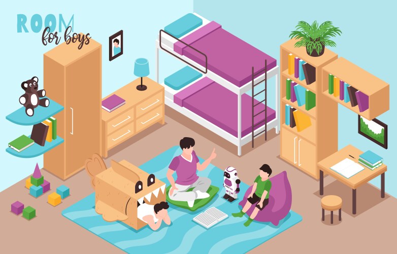 Student dormitory room Royalty Free Vector Image