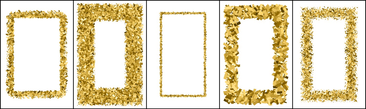 Gold glitter frame with bland shadows Royalty Free Vector