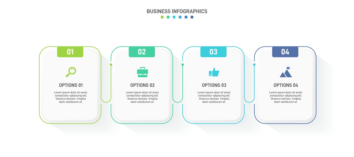 Horizontal progress bar featuring 4 arrow-shaped Vector Image