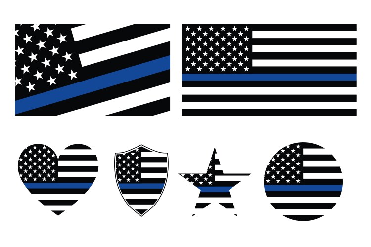 Thin Blue Line Flag Vector Images (over 1,300)