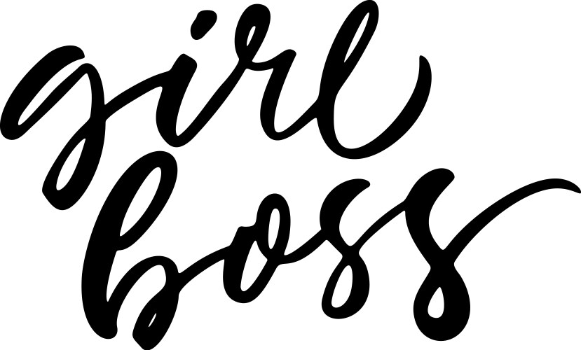 Handwritten lettering of girl boss Royalty Free Vector Image