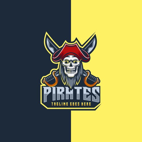 Awesome pirates logo template Royalty Free Vector Image