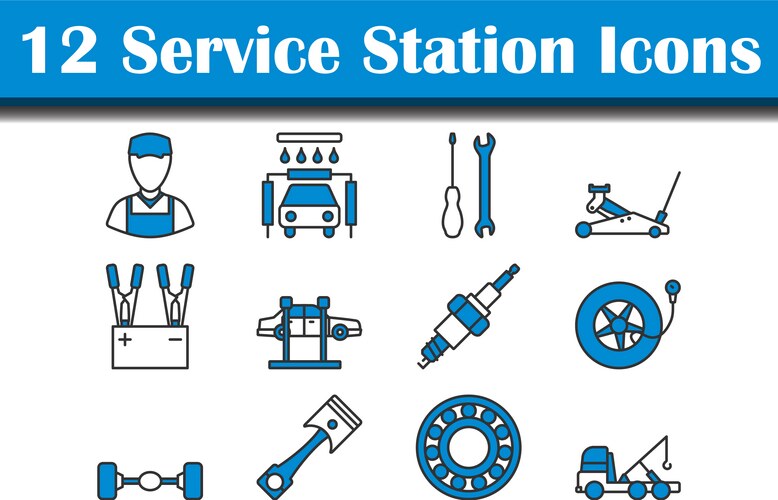 Service station icon set Royalty Free Vector Image