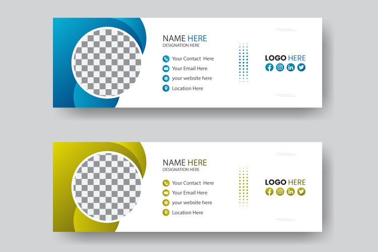 Creative email signature design a sleek signature Vector Image