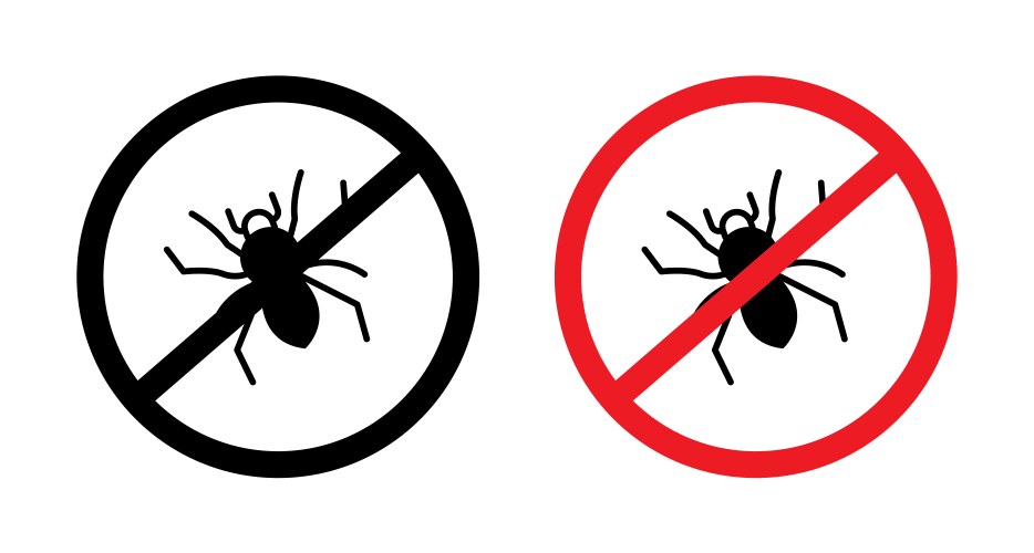 Mite in the prohibition sign no tick or bug Vector Image