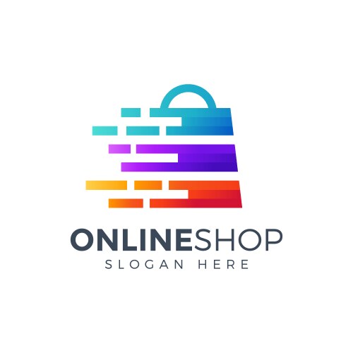 Online shop logo design Royalty Free Vector Image