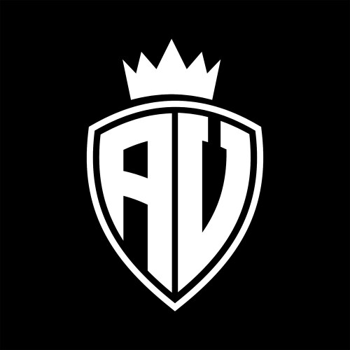 Dc letter monogram shield and crown outline shape Vector Image