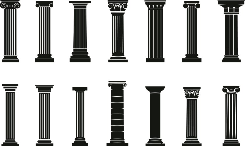 Types of capital classical order Royalty Free Vector Image