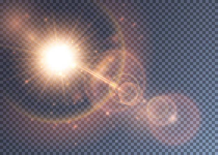 Golden light natural effect magic outburst Vector Image