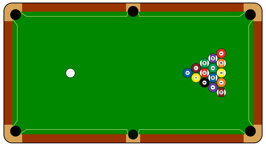 Billiard balls racked in triangle billiards Vector Image