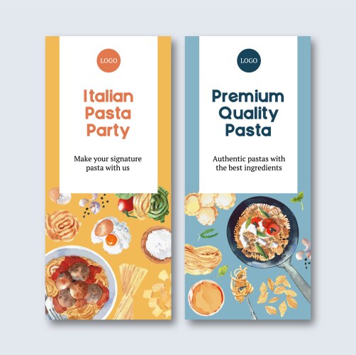 Pasta poster design with tomato garlic Royalty Free Vector