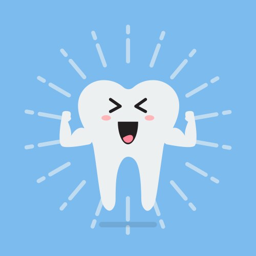 Cute healthy shiny cartoon tooth character Vector Image