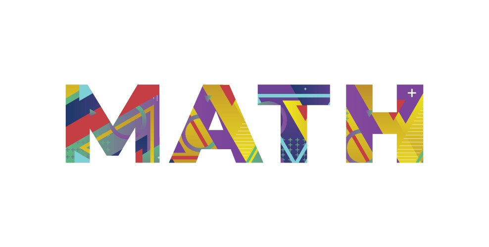 Font design for word math genius with two children