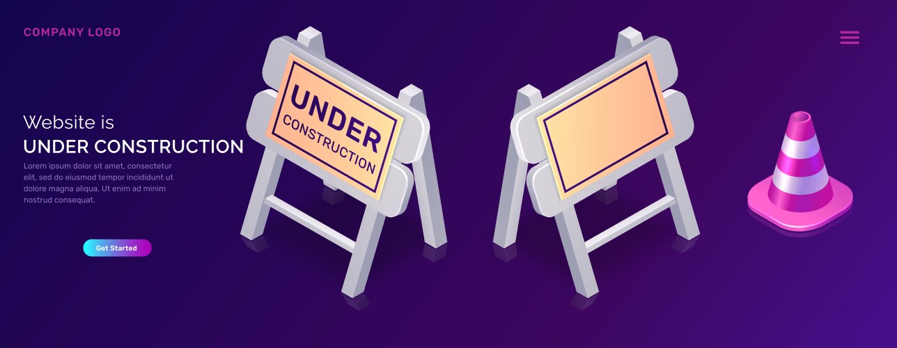 Banner website maintenance Royalty Free Vector Image