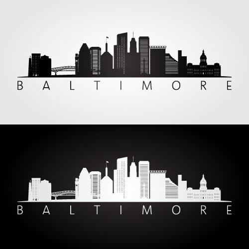 Baltimore City Skyline Silhouette Vector Images (over 120)
